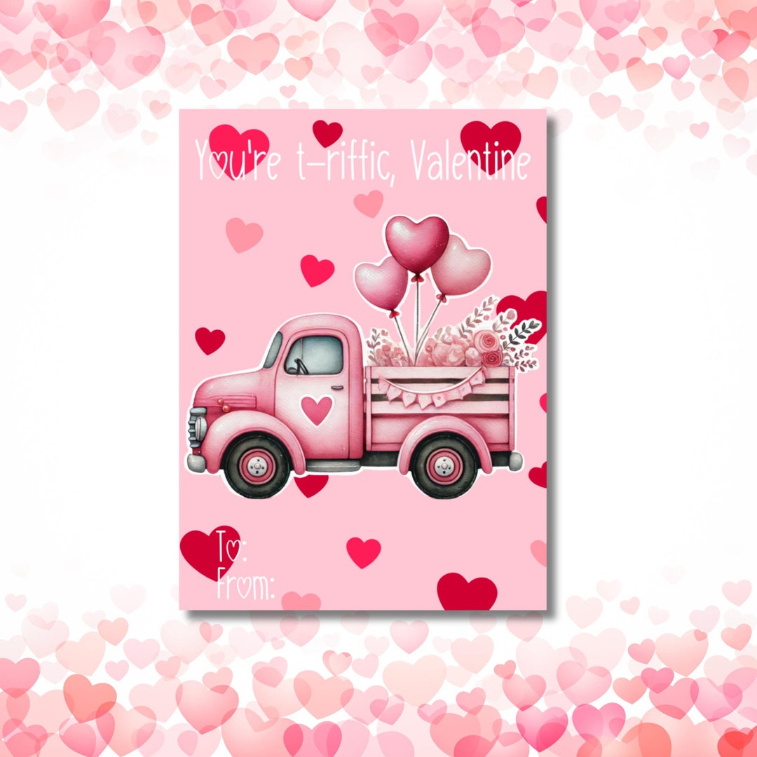 Printable Transportation Valentine's Day Cards, Kids Classroom ...