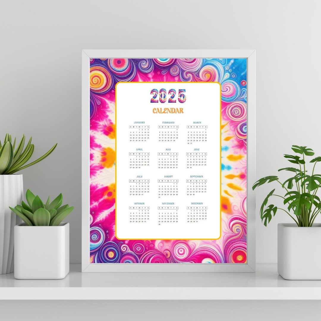 2025 Printable Calendar, Calendar at Glance, Wall Calendar, Desktop ...