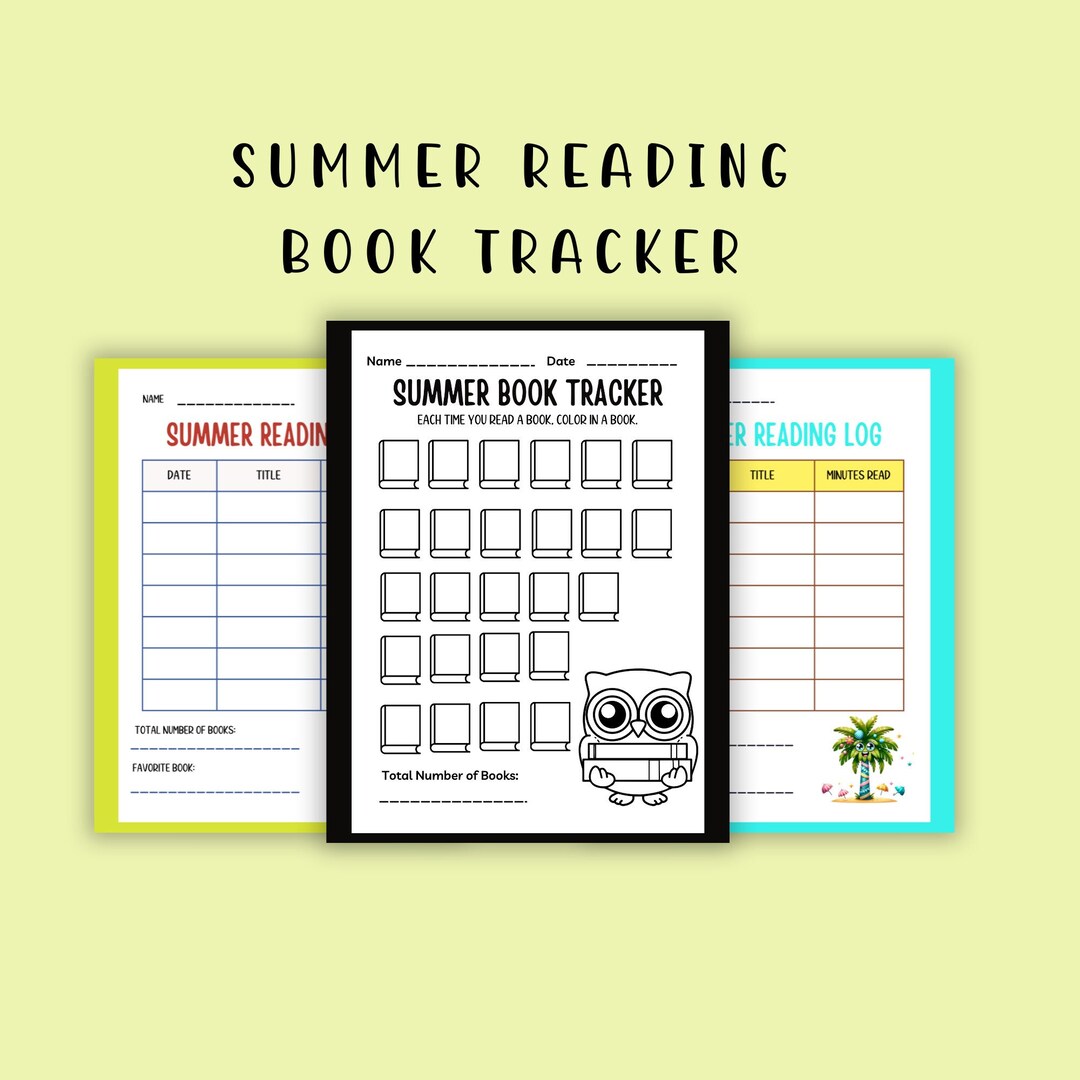 Summer Reading Tracker for Kids, Printable Book Log, Summer Coloring ...