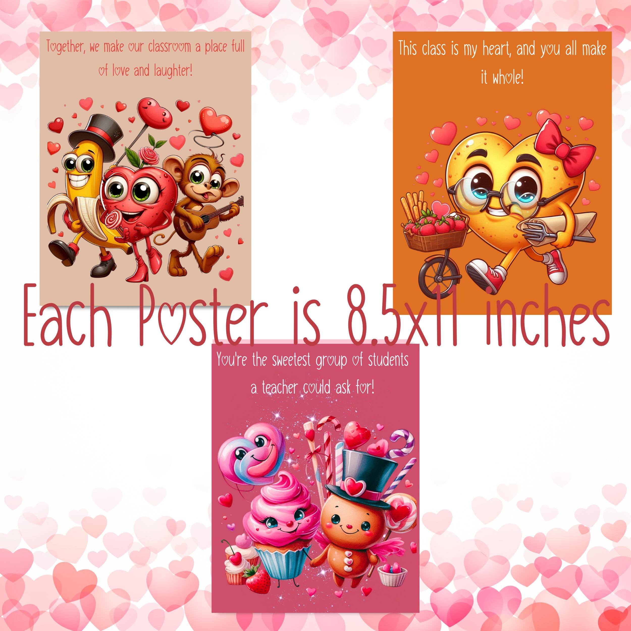 Printable Valentine Classroom Poster, February Classroom Decorations ...