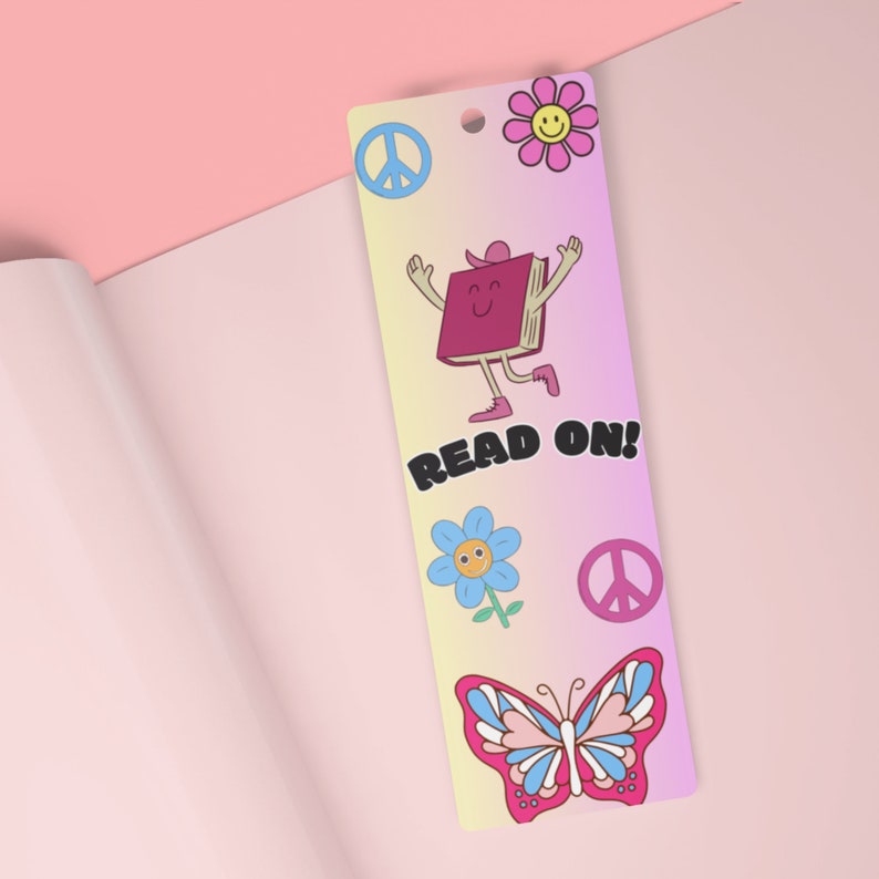 Groovy Retro Printable Bookmark Set,8 Cute Colorful Instant Download ...