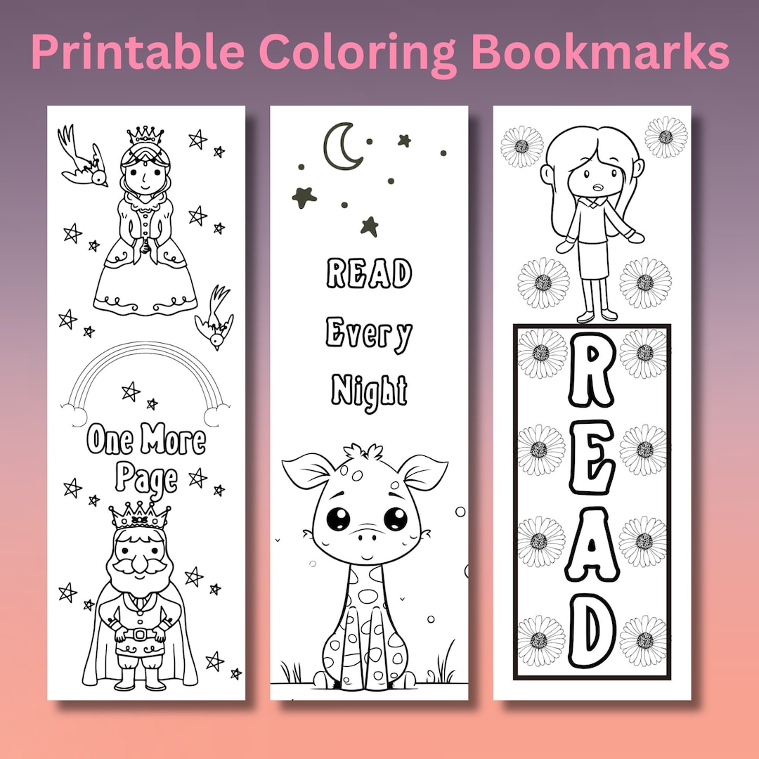 Printable Coloring Bookmarks: Summer Reading Activity (PDF) - Etsy