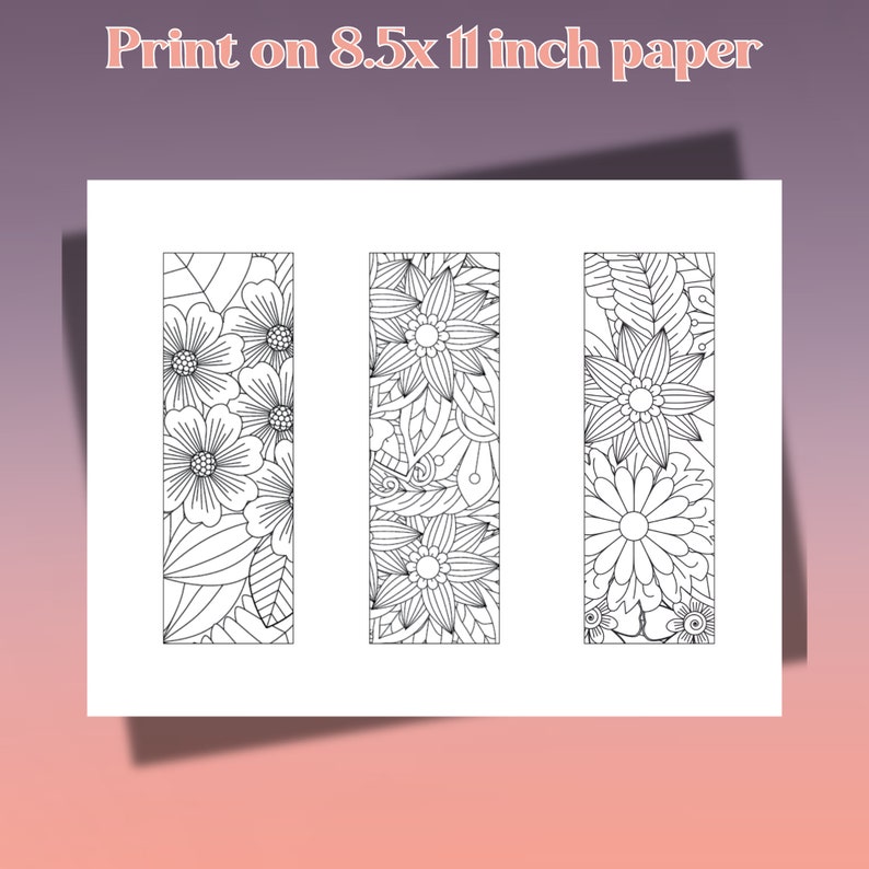 9 Coloring Bookmarks for Kids and Adultsflowers to Colorcolor Yourself ...