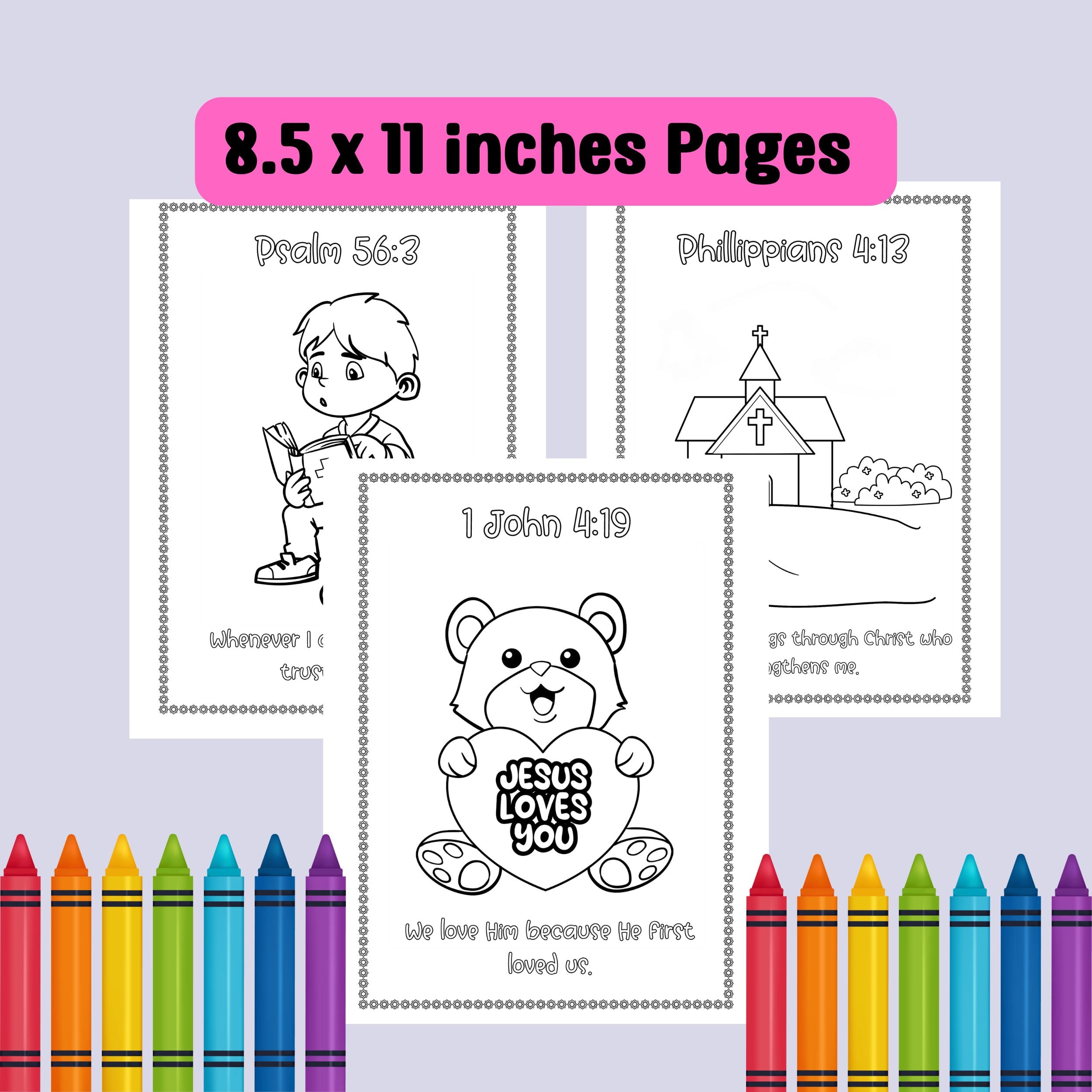 Bible Verse Coloring Pages: Sunday School Activity (PDF Pattern) - Etsy