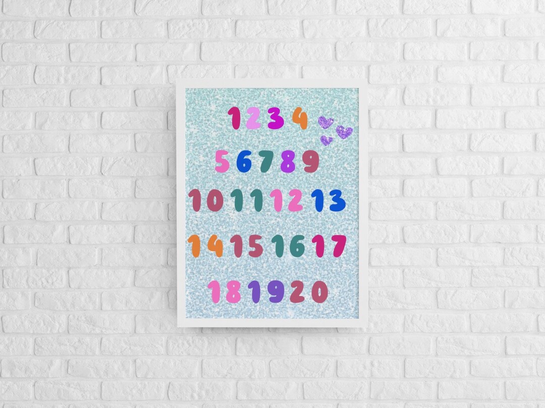 Numbers 1-20 Poster: Pastel Kids Wall Art (digital Download) - Etsy