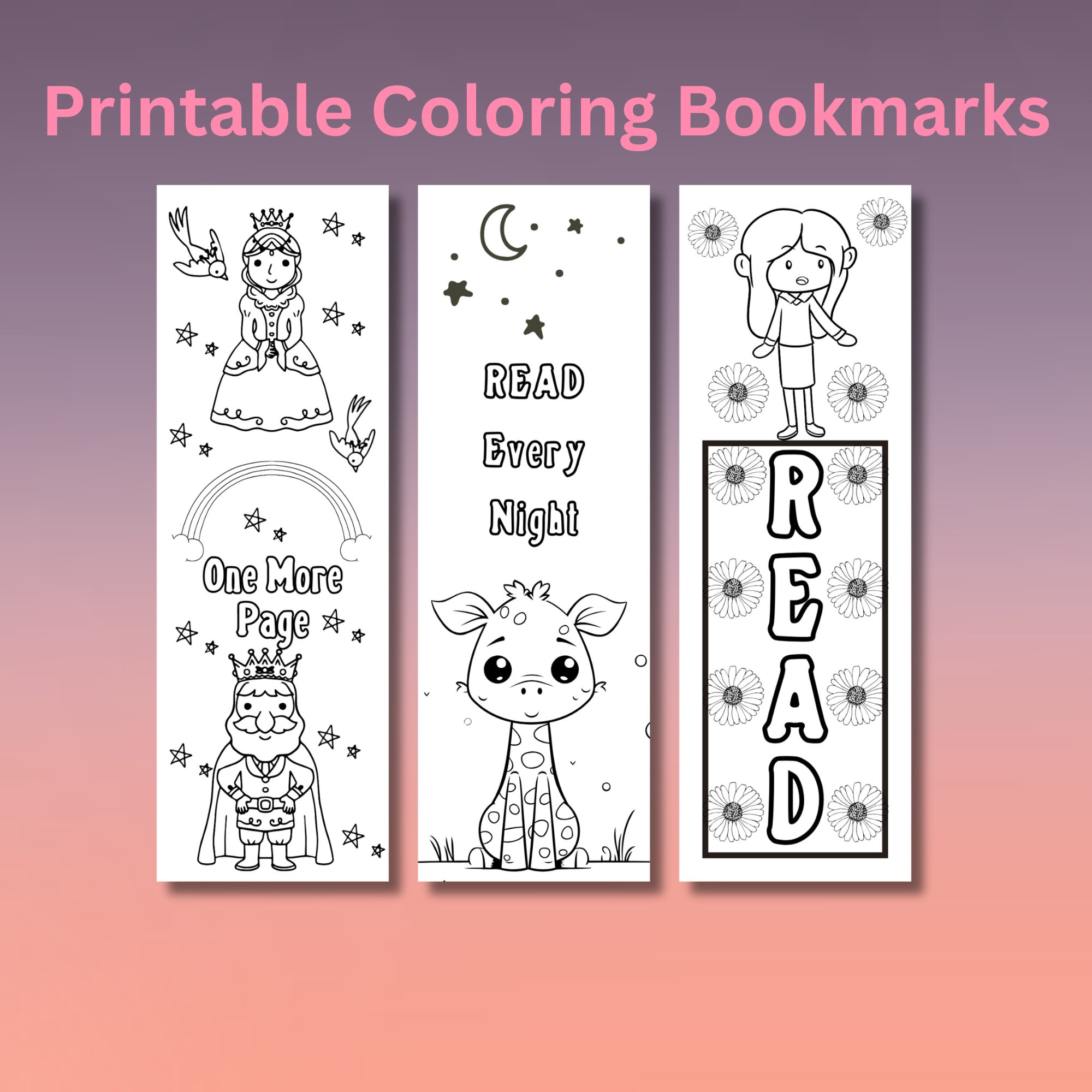 Printable Coloring Bookmarks: Summer Reading Activity (PDF) - Etsy