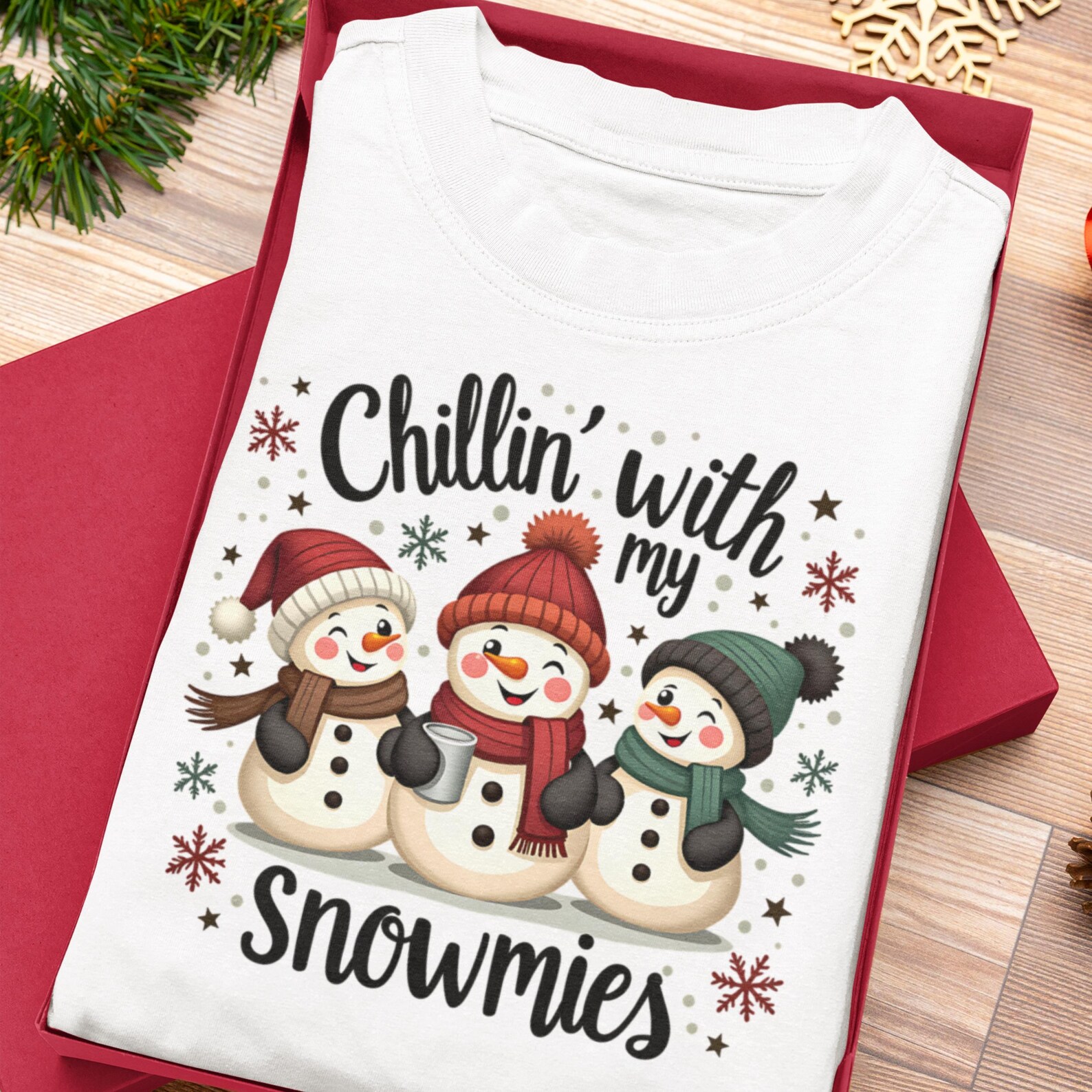 Snowman Christmas PNG, Chillin' With My Snowmies Design (digital ...