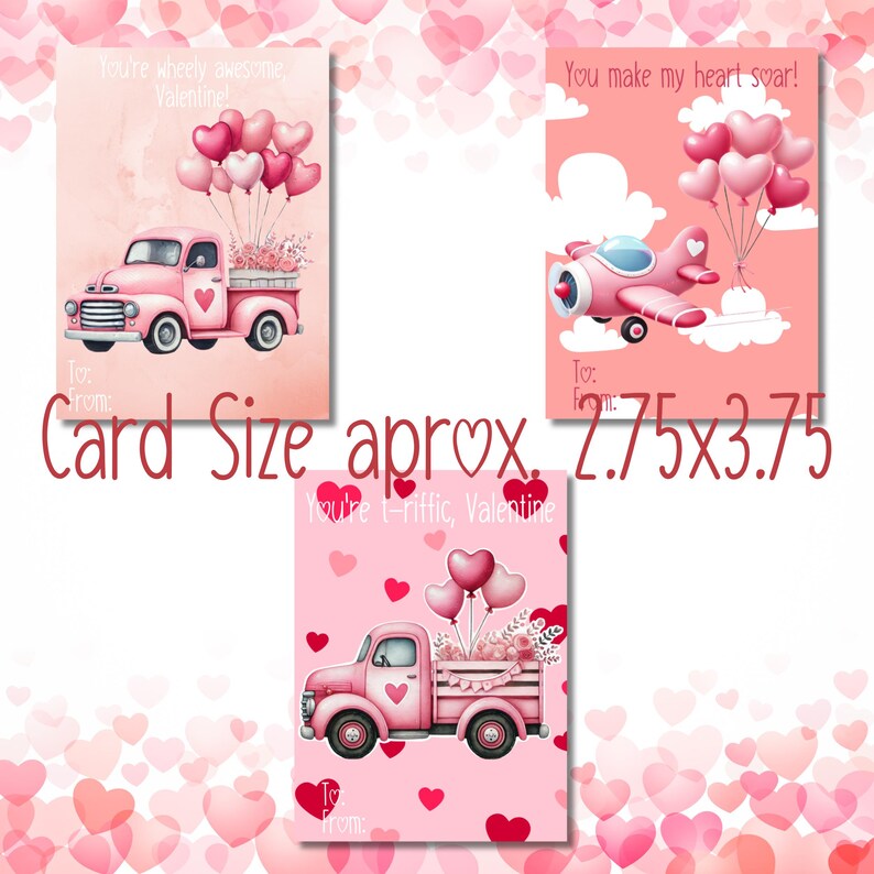 Printable Transportation Valentine's Day Cards, Kids Classroom ...