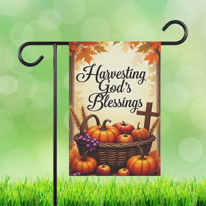 Autumn Garden Banner: Harvest Blessings Fall Decor (12x18 or 24.5x32 ...