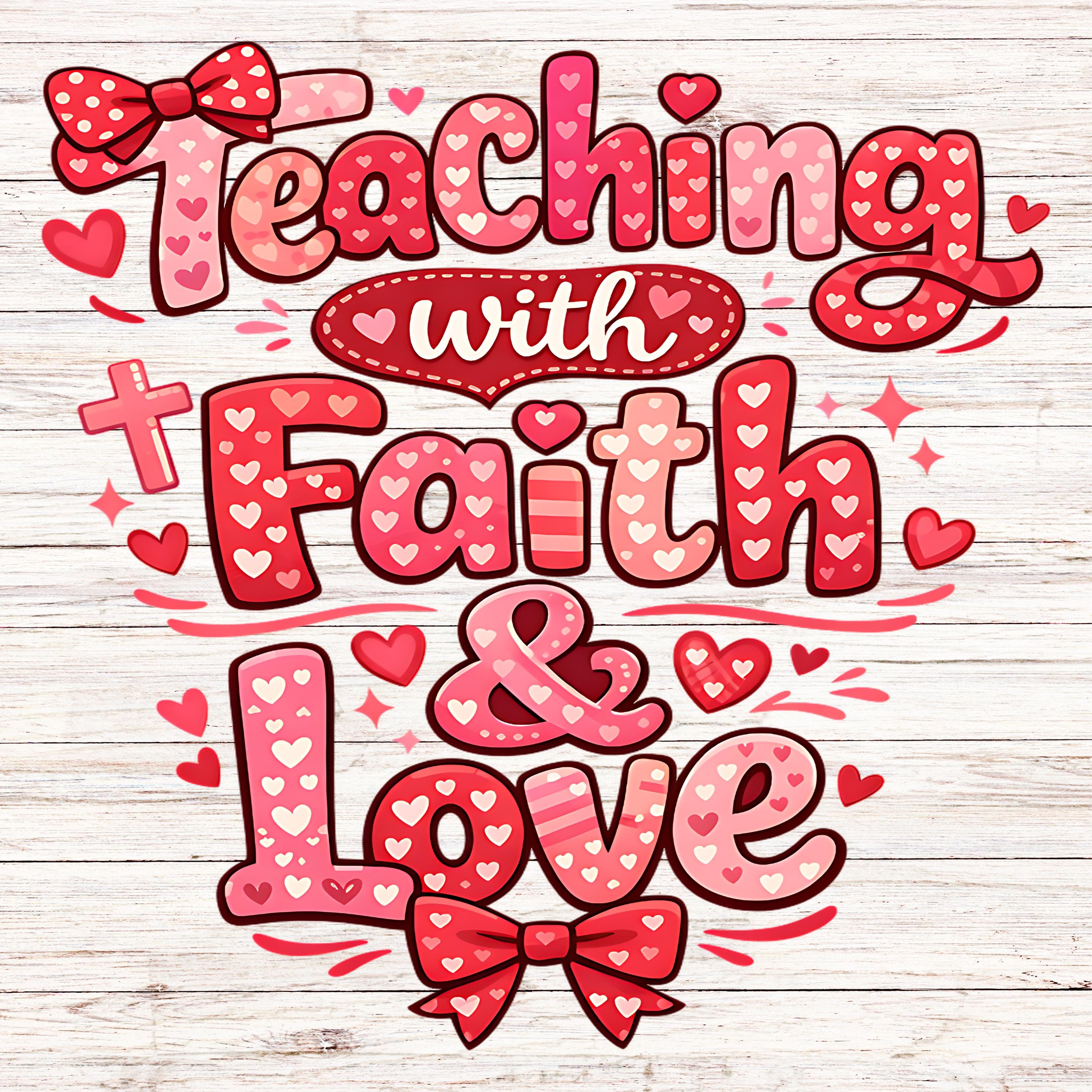 Teaching With Faith & Love PNG, Faith-based Teacher Valentine Design ...