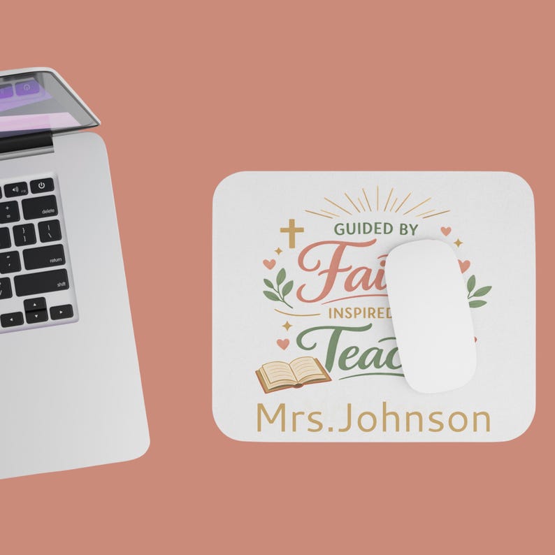 Christian Teacher Mousepad, Personalized Desk Decor, Religious Gift - Etsy