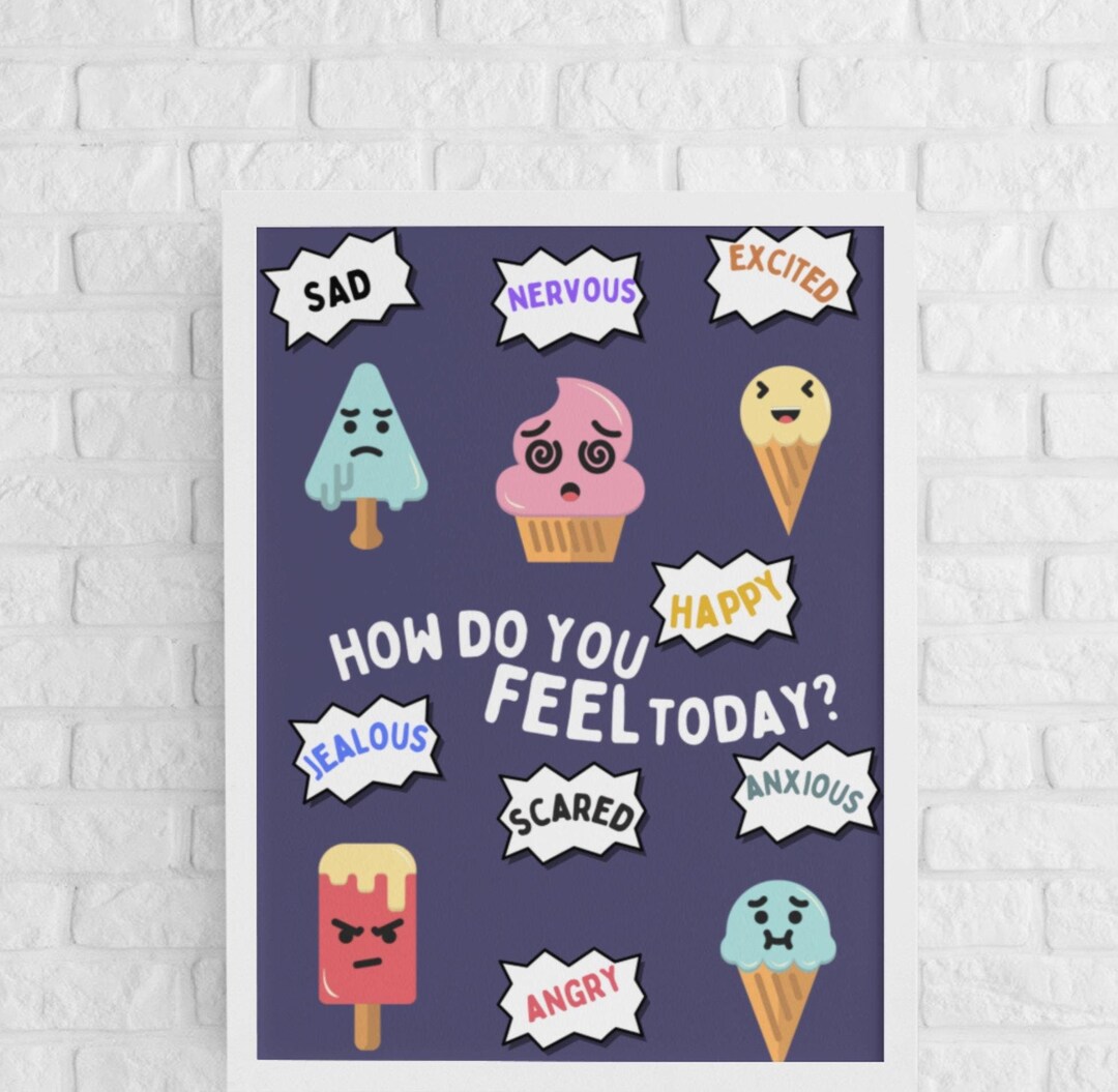 Feelings Poster: Ice Cream Emotions, Classroom Decor (digital Prints ...