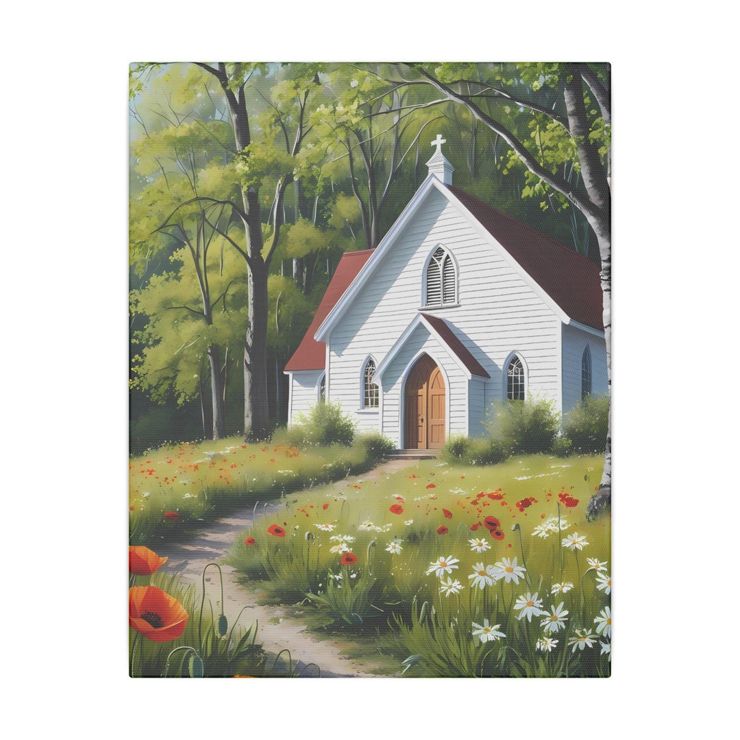 Country Church Canvas Print: Nature Landscape Wall Art - Etsy