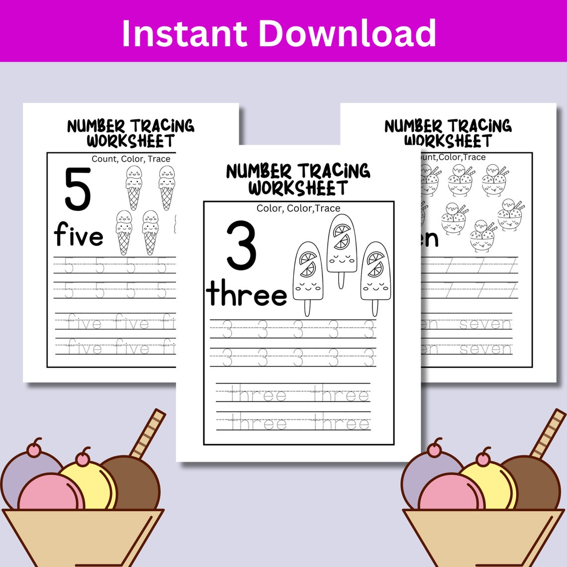Number Tracing and Coloring Activity for Kids,1-10 Number Tracing ...