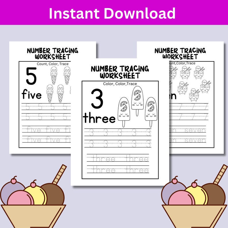 Number Tracing and Coloring Activity for Kids,1-10 Number Tracing ...