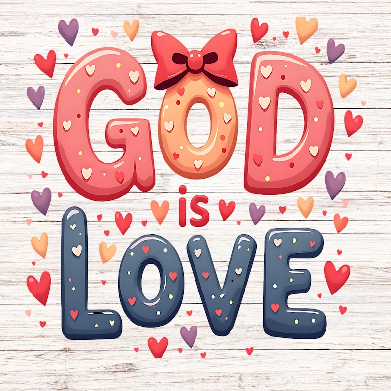 God is Love PNG, Christian Valentine Clipart - Etsy