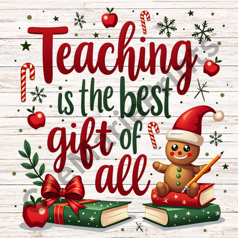 Christmas Teacher PNG: Holiday Clipart for Shirts (digital Download) - Etsy