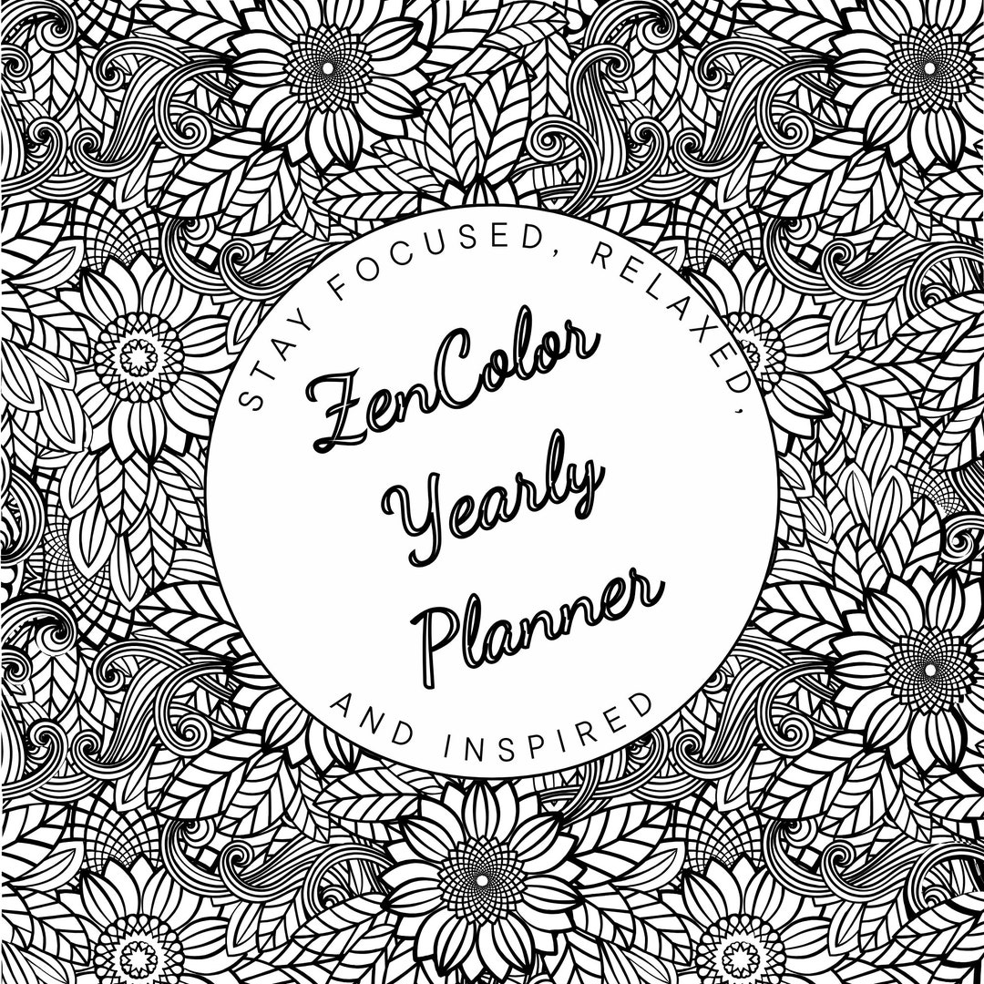 Zencolor Yearly Planner: Coloring Elements for Focus (digital Download ...