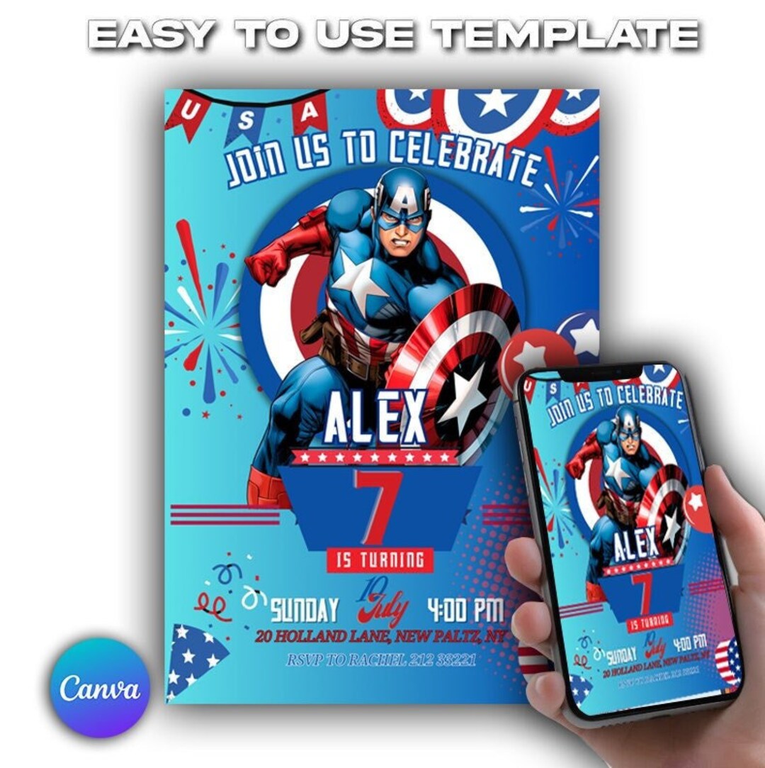 Birthday Invitation Templates, Birthday Invitation Avengers, Invitation ...