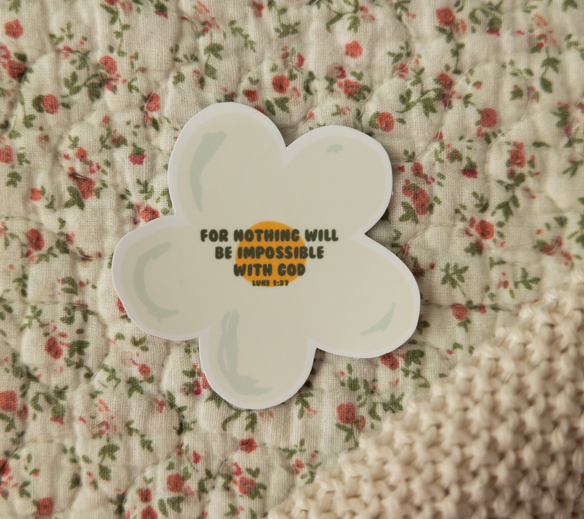 Luke Bible Verse Flower Sticker, Jesus Sticker, Faith Sticker, Flower ...