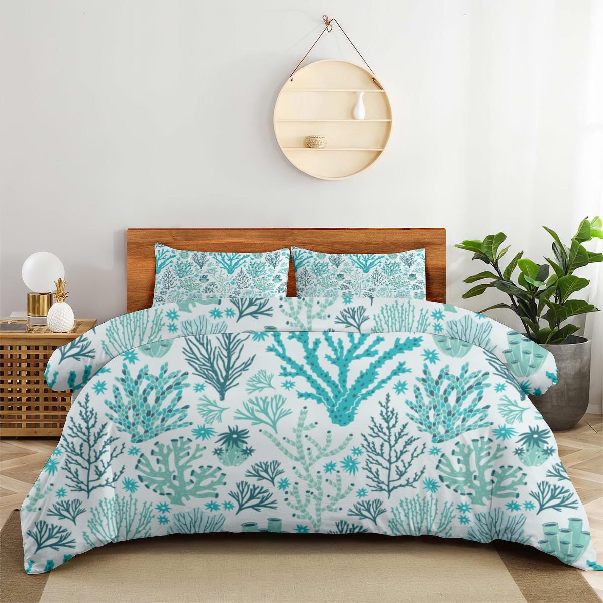 Coral Reef Bedding Set Coastal Decor Collection Beach House Bedding ...