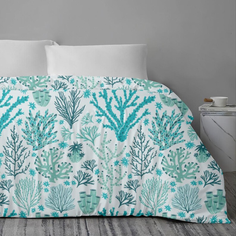 Coral Reef Bedding Set Coastal Decor Collection Beach House Bedding ...