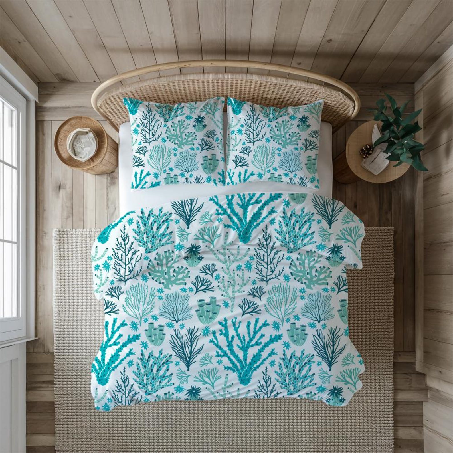 Coral Reef Bedding Set Coastal Decor Collection Beach House Bedding ...