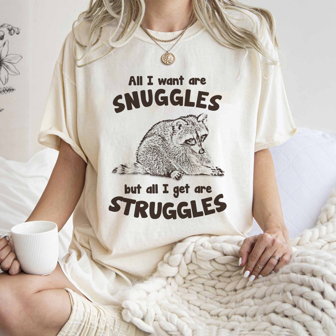 Sad Relatable Raccoon Tee, Funny Trash Panda Meme Shirt, Tanuki Raccoon ...