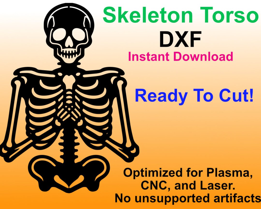 Skeleton Torso Halloween DXF Instant Download - Etsy