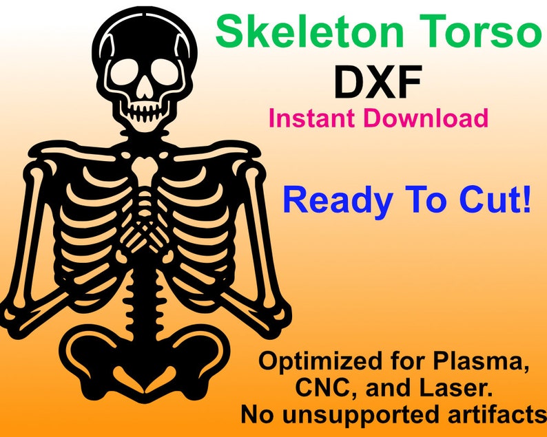Skeleton Torso Halloween DXF Instant Download - Etsy