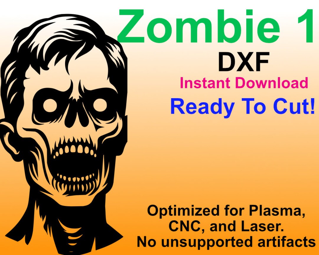 Zombie 1 Halloween DXF Instant Download - Etsy