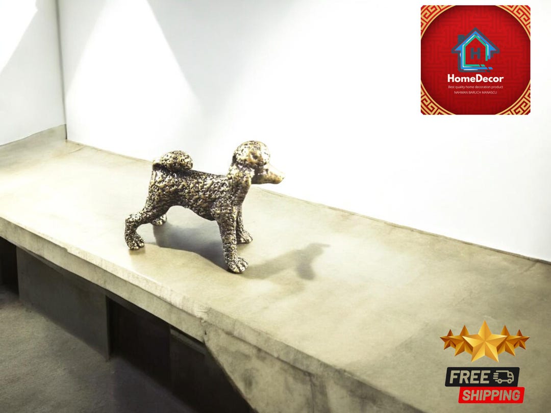 Cute Dog Statue | Pure Copper Poodle Figurine | Living Room Home Decor ...