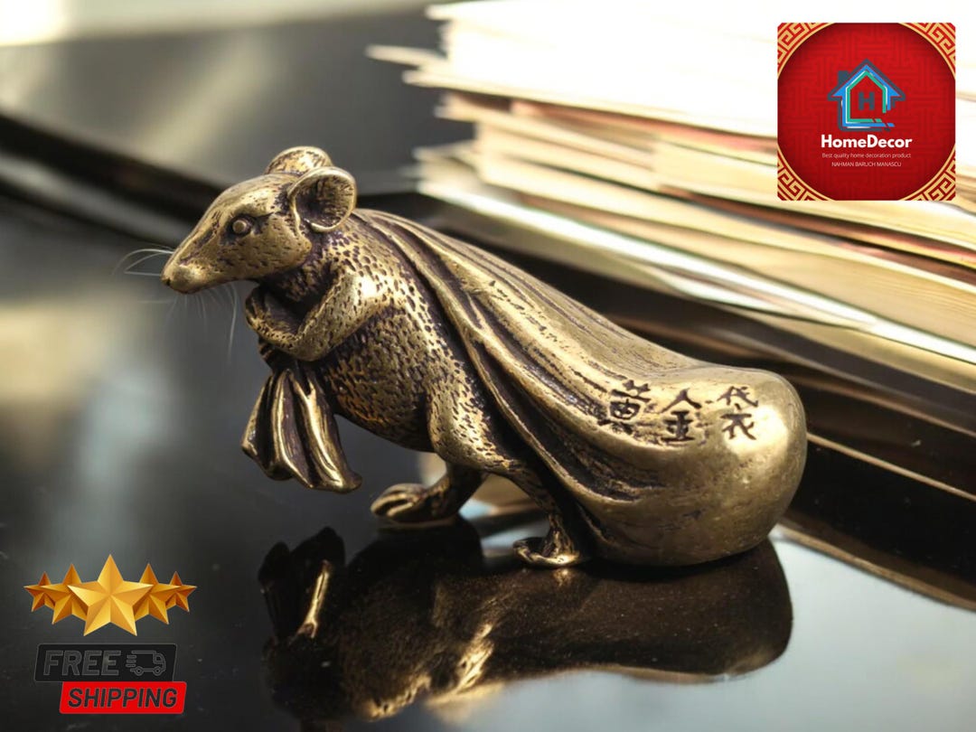 Copper Mouse Figurine | Animal Mouse Ornament | Brass Living Room Decor ...