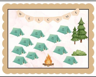 Adorable Camping Themed Bulletin Board for Back to School Classroom ...