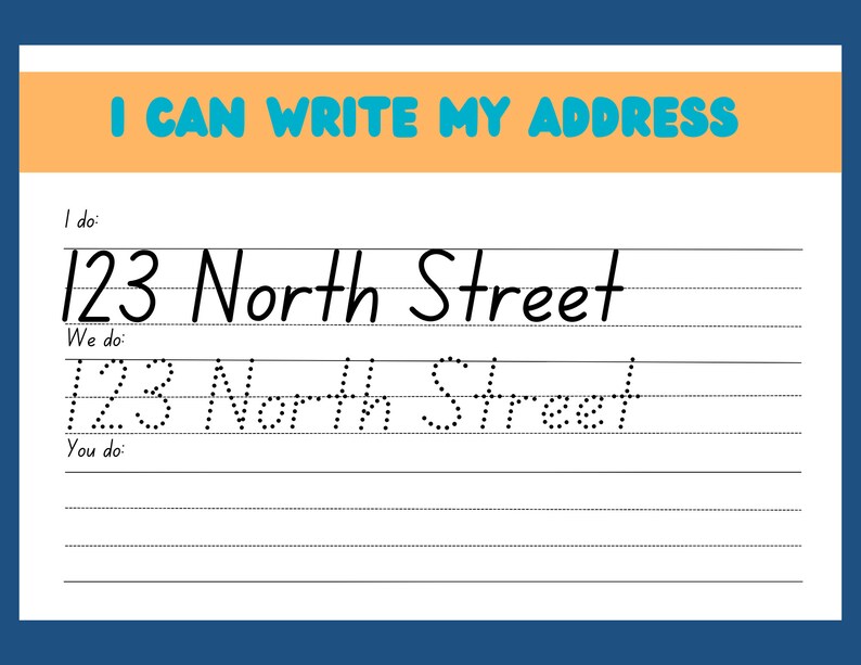 Editable Name & Address Workbook With Letter and Number Tracing ...