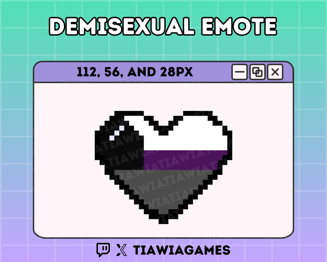 Demisexual Pixel Heart Emote | Demisexual Pride Heart Emote | Cute Pixel Heart Emote | Twitch ...
