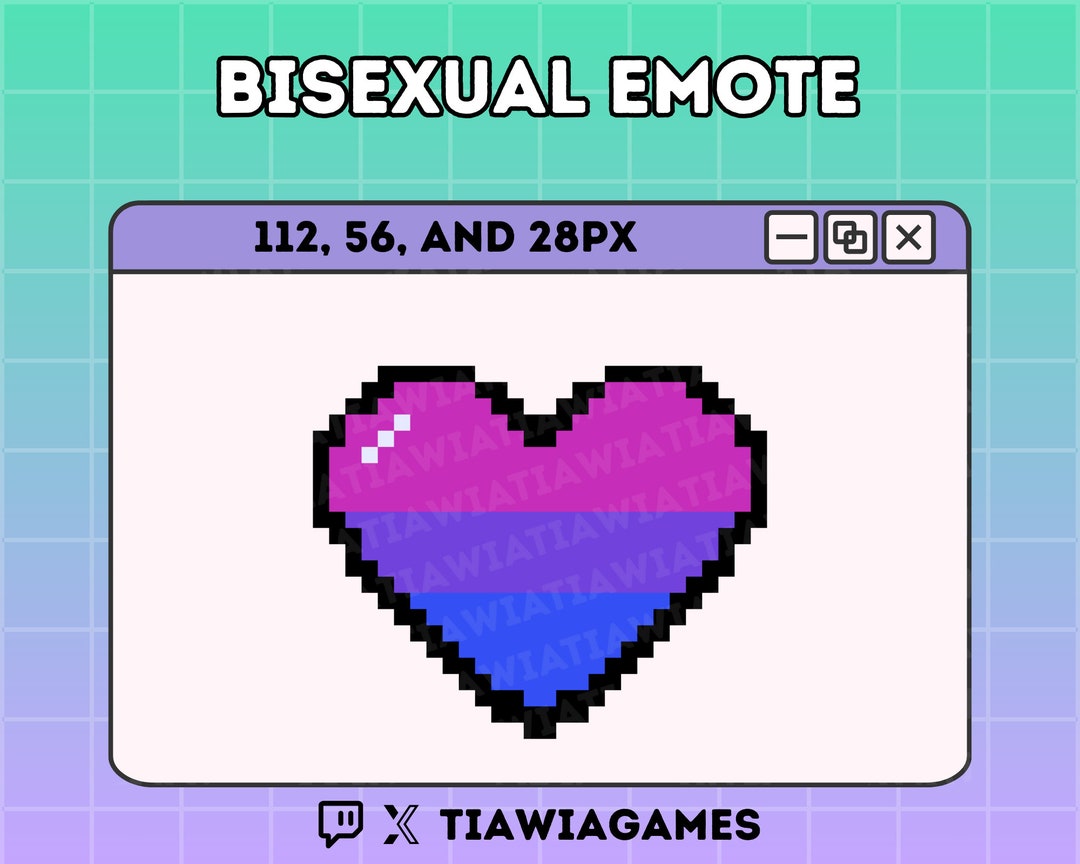 Pixel Bisexual Flag Heart Emote | Pixel Heart Channel Points | Gay ...
