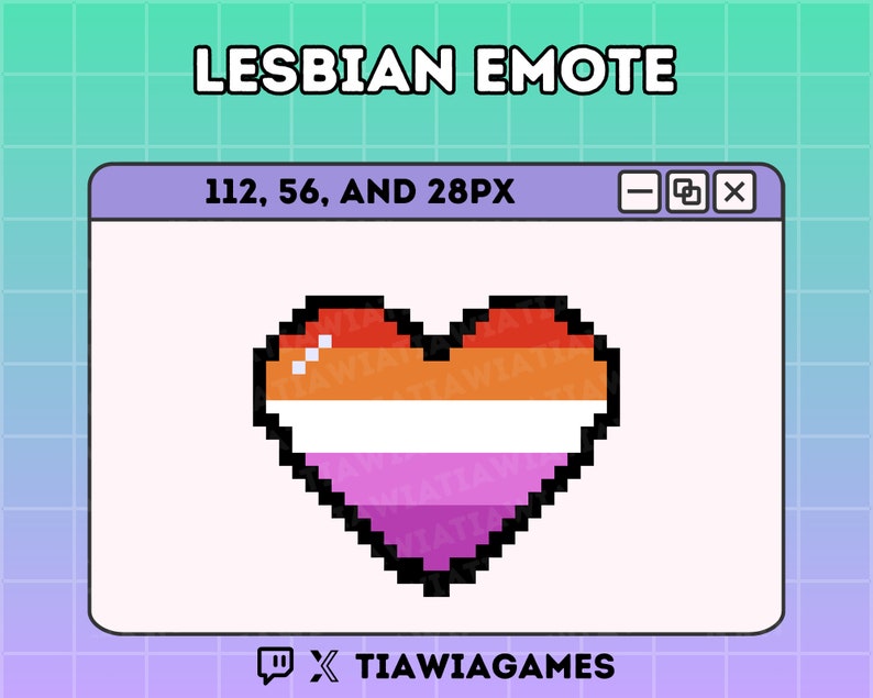 Pixel Lesbian Pride Heart Emote | Pixel Heart Channel Points | Gay ...
