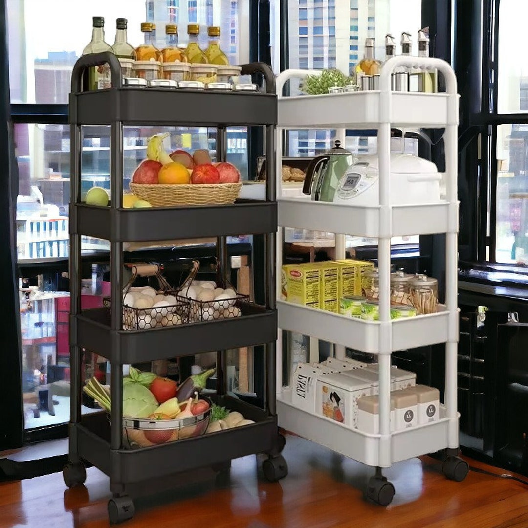 Trolley Organizer Auxiliary Cart With Wheels Kitchen Furniture Cabinet ...
