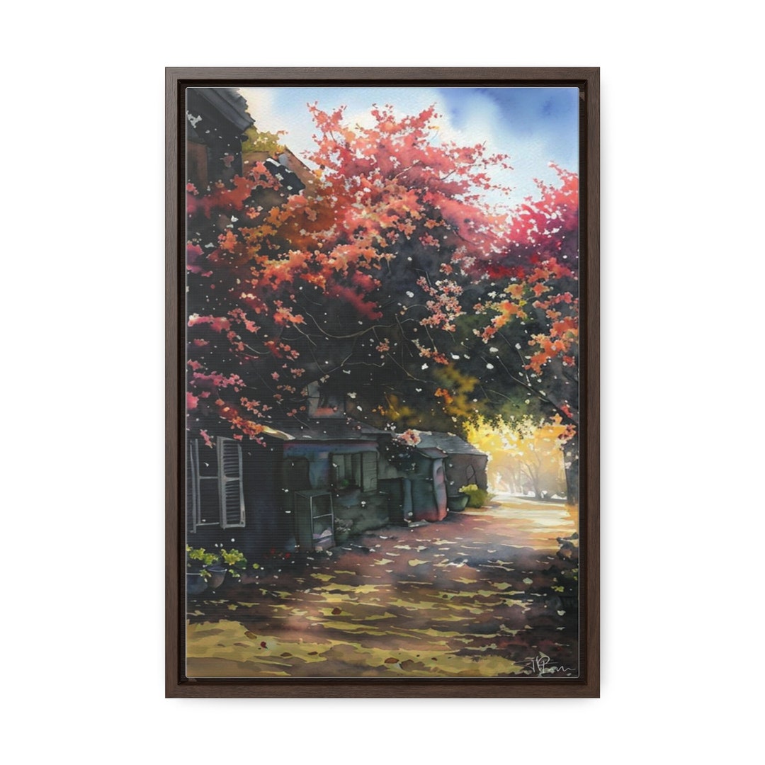 Cozy Village Street Canvas Premium Art Print - Etsy