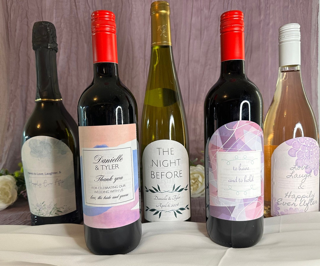 Personalized Wine Bottle Labels: Wedding, Engagement, & Life Events - Etsy