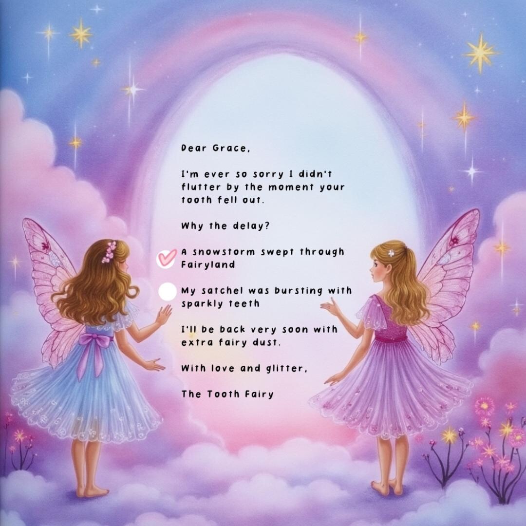 Tooth Fairy Apology Letter – Printable Fairy Delay Note, Editable Corjl ...
