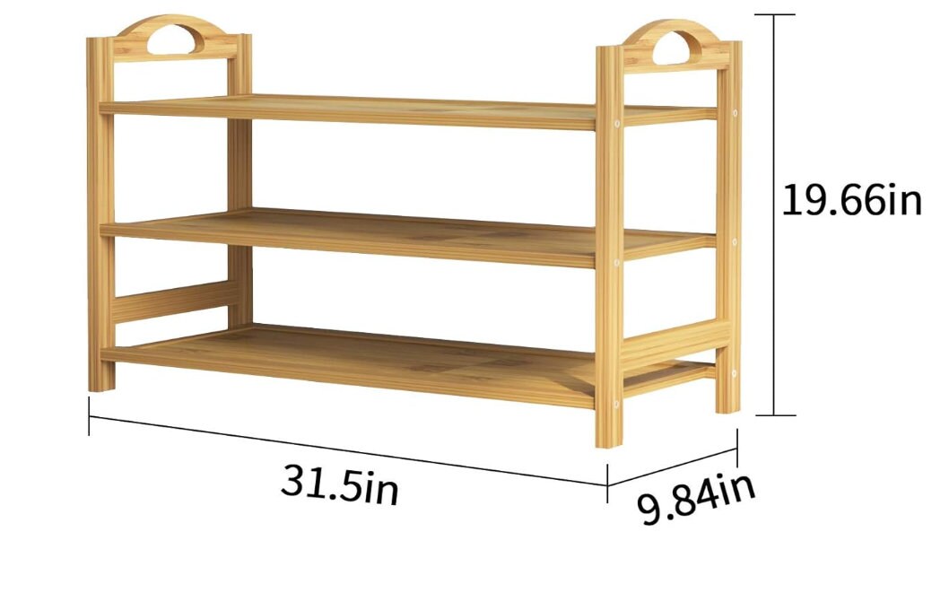 Handmade 5 Tier Bamboo Shoe Rack Entryway Shoe Organizer Wooden Shoe ...