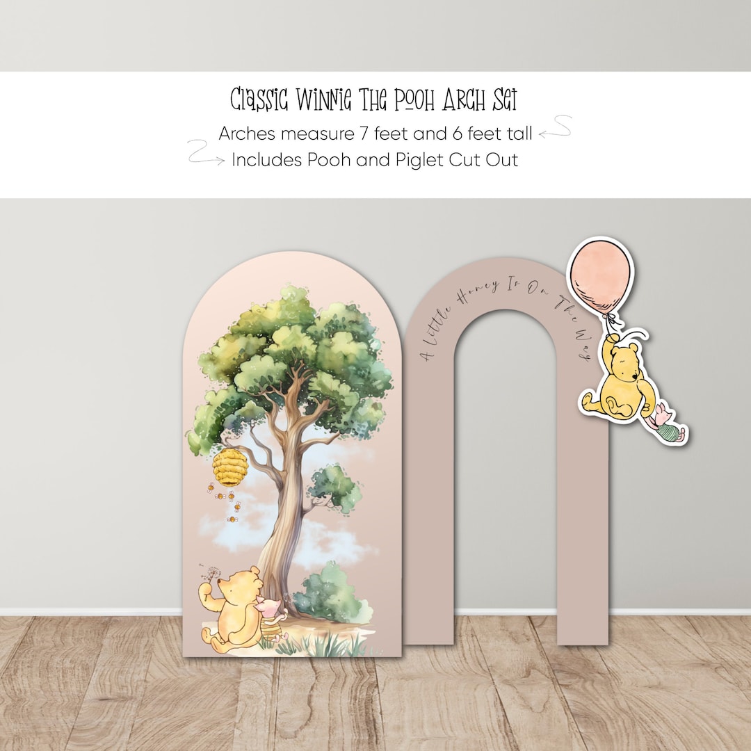 Classic Winnie the Pooh Foam Board Arch Set, Winnie the Pooh With Balloon Foam Board Backdrop ...