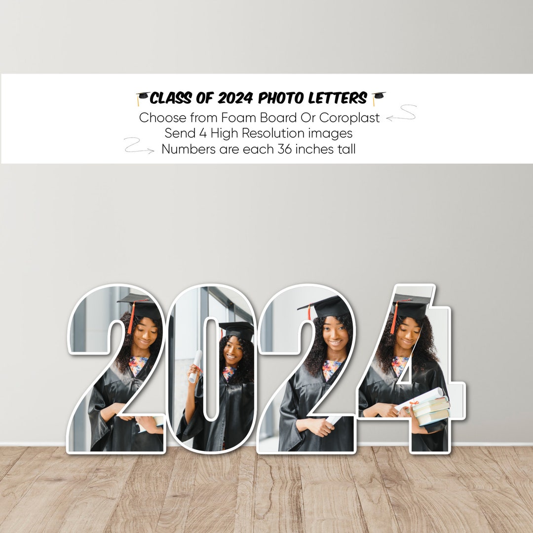 Class of 2024 Graduation Photo Numbers, Foam Board Graduation Party ...