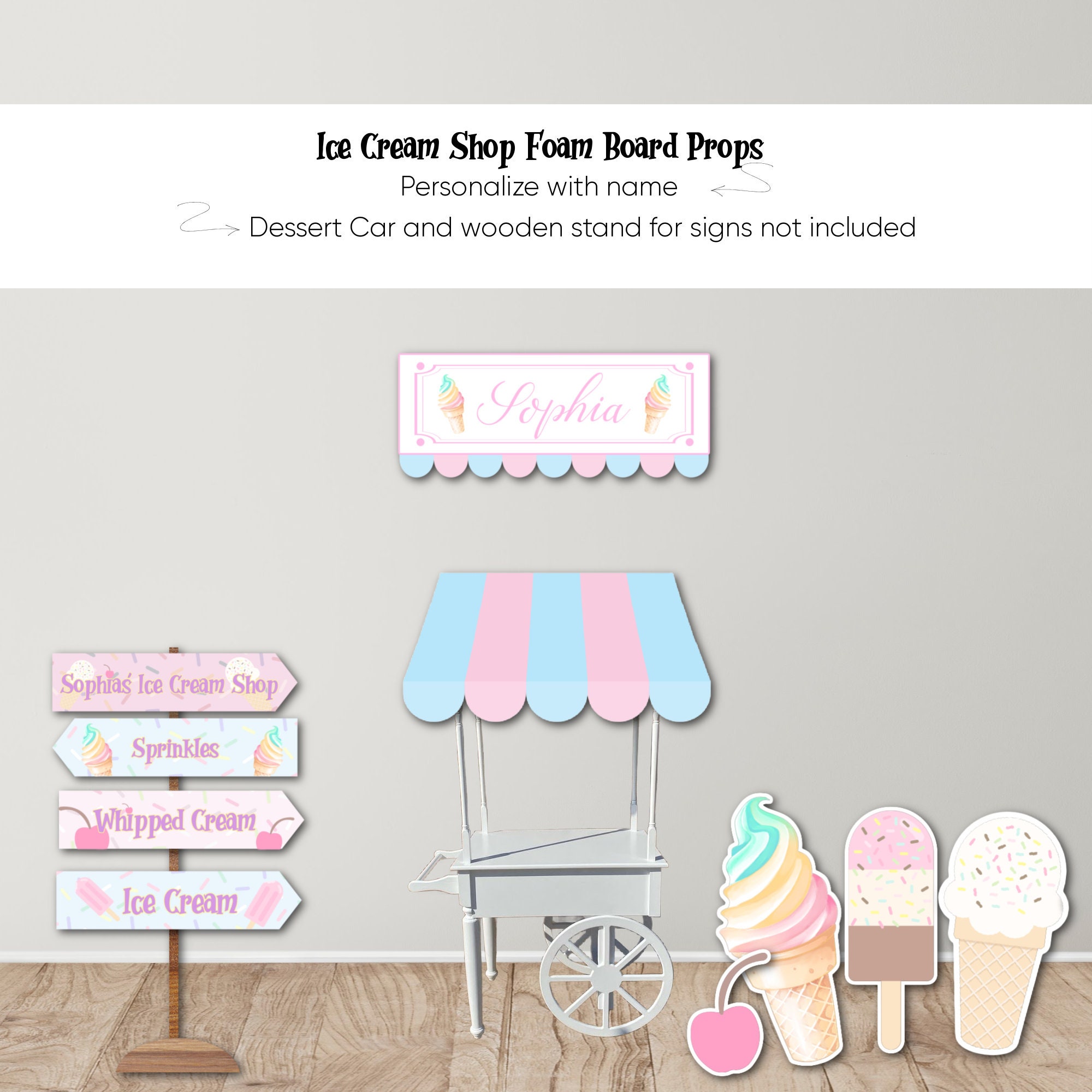 Personalized Ice Cream Shop Foam Board Arch Props, Ice Cream Theme ...