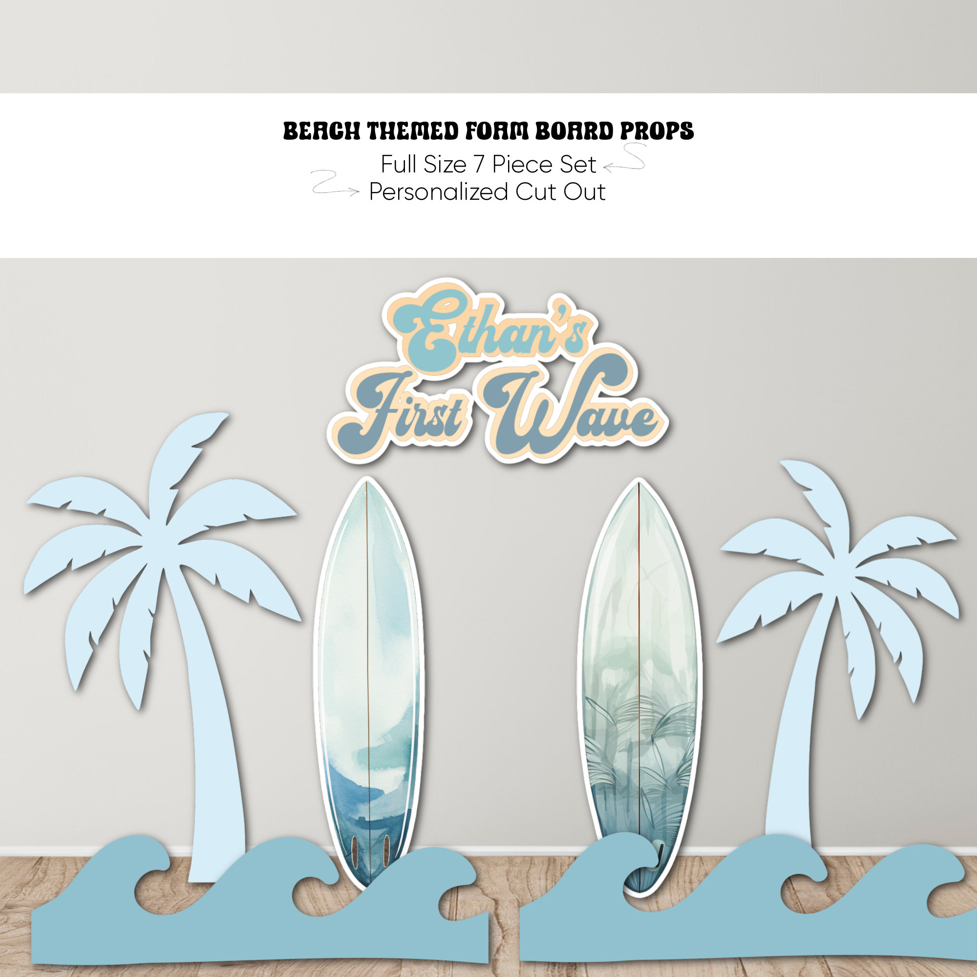 Personalized Beach Foam Board First Birthday Party Props, Beach Theme ...