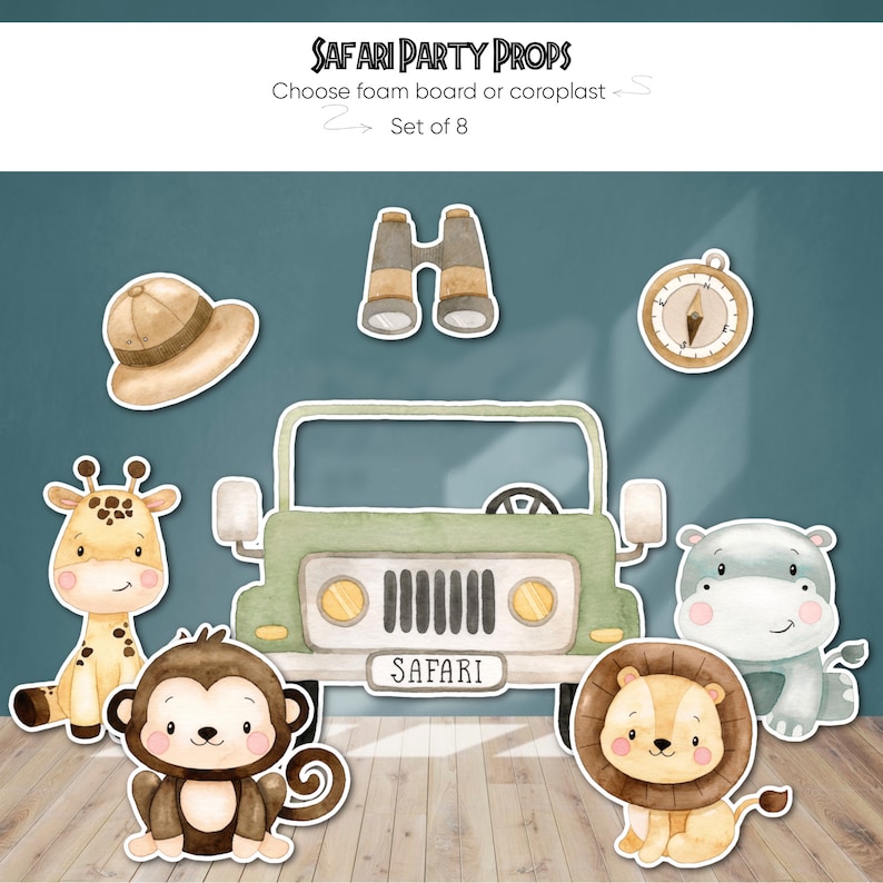 Safari Birthday Foam Board or Coroplast Cut Outs, Safari Birthday Props ...