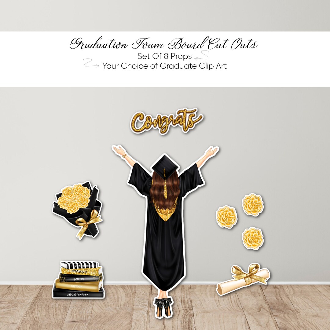 Graduation Girl Foam Board Cut Outs, Graduation Party Prop Decoration ...