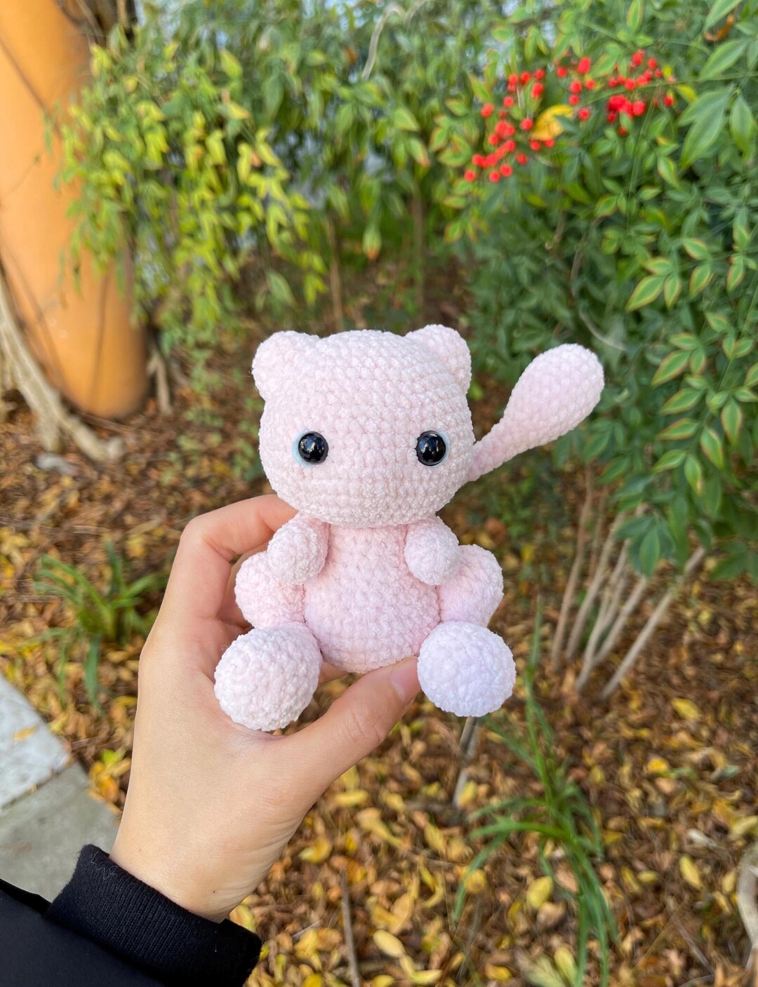 Crochet Mew Plushie, Kawaii Cute Plushie, Poke Mon Psychic Pink Space ...